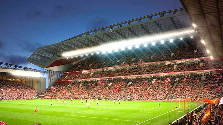 Liverpool confirm Anfield redevelopment work is progressing well ...