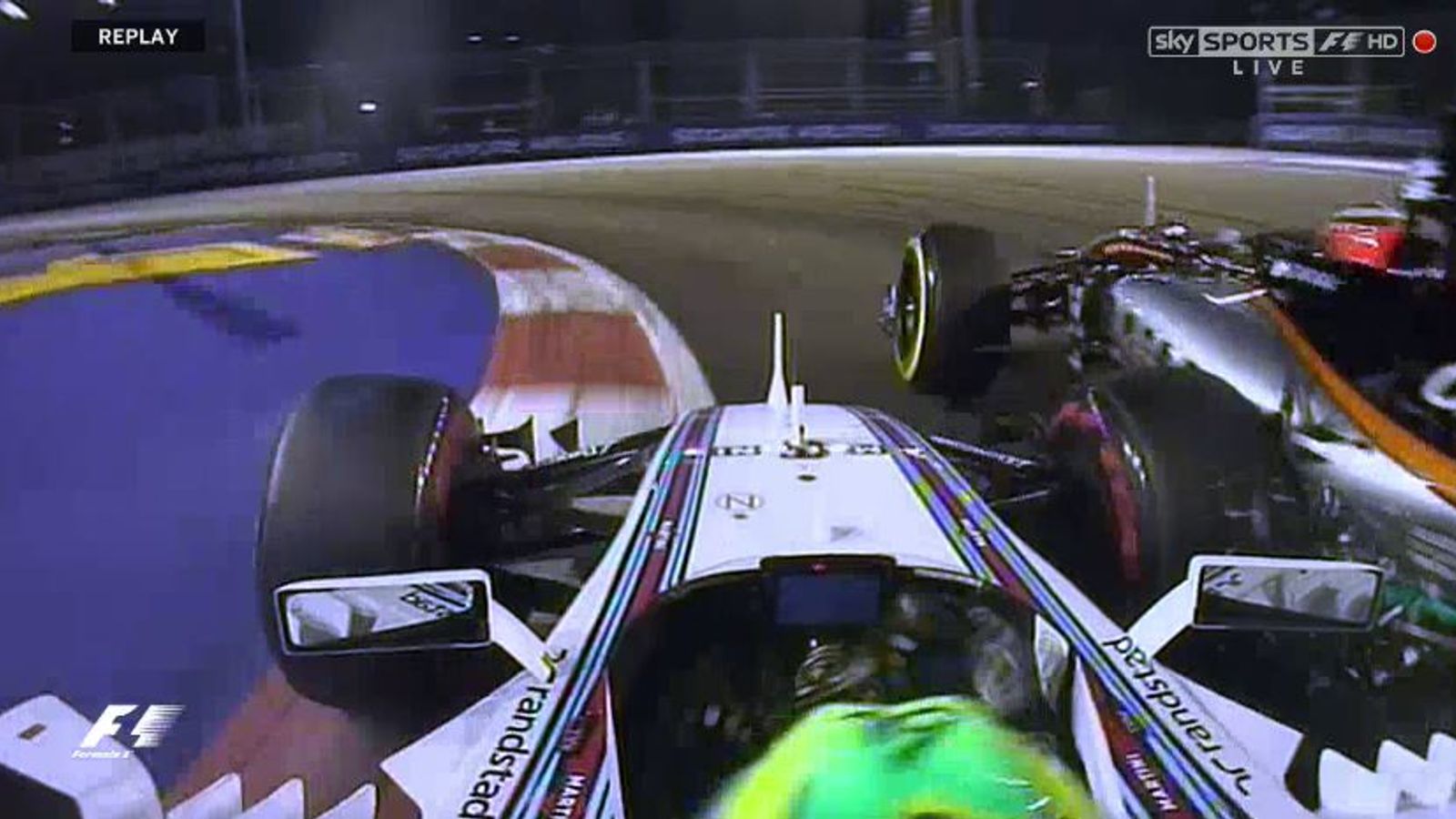 WATCH: Nico Hulkenberg and Felipe Massa collide in the Singapore GP ...