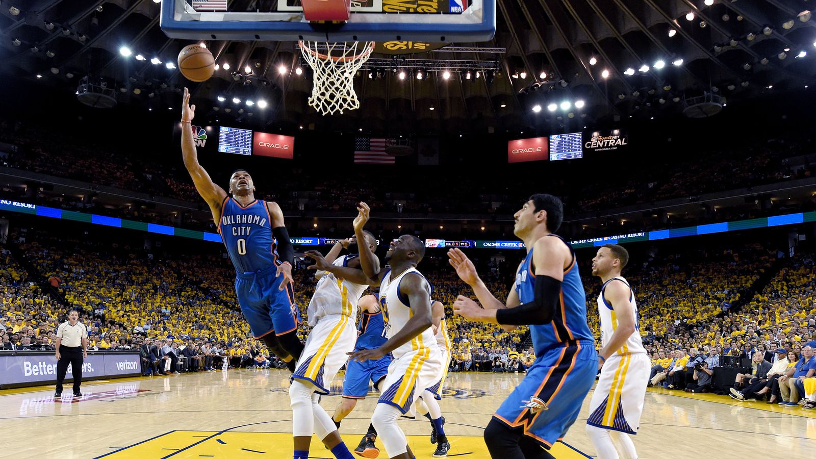 Russell Westbrook inspires Oklahoma to game one win in NBA Western ...
