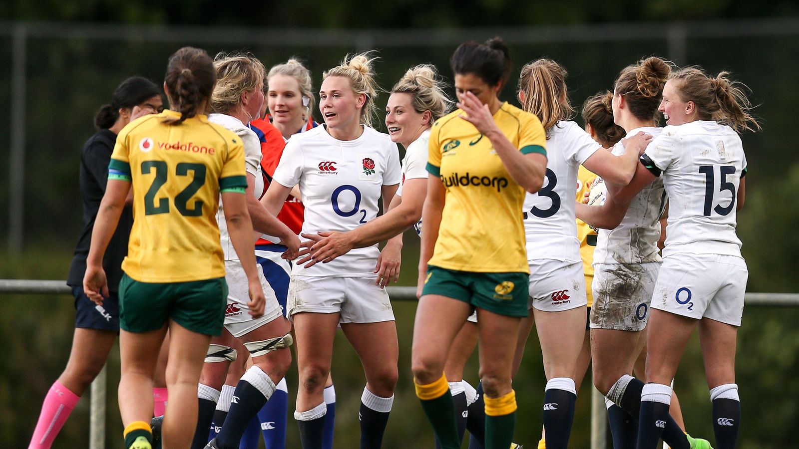 England Women 53-10 Australia: Sarah McKenna claims hat-trick for Red ...