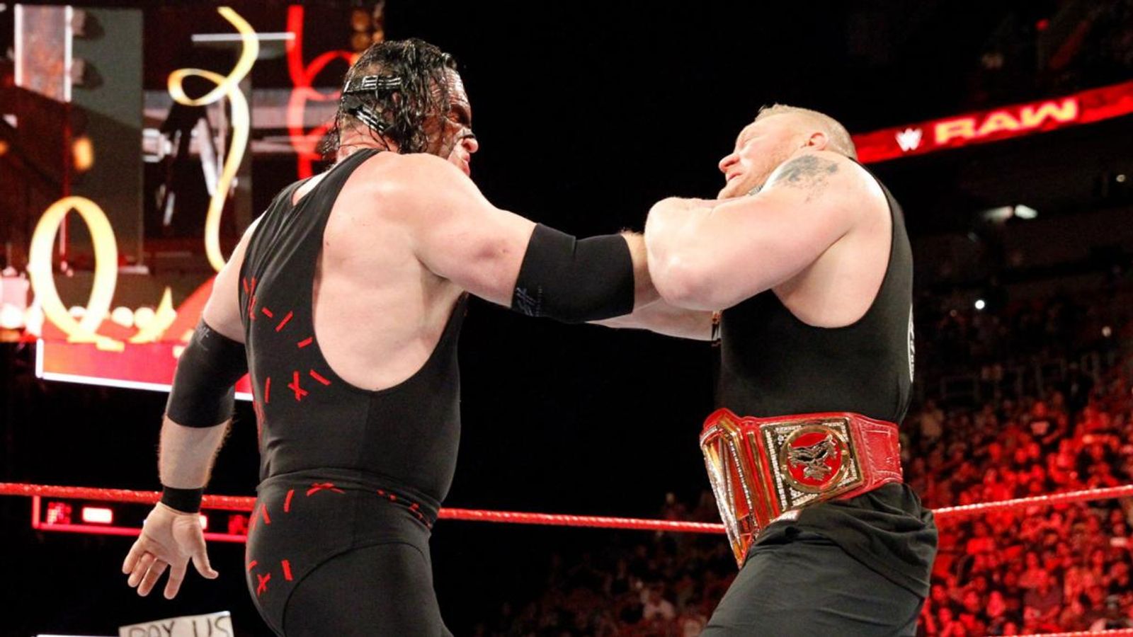 WWE Raw: Kane and Brock Lesnar in wild brawl | WWE News | Sky Sports