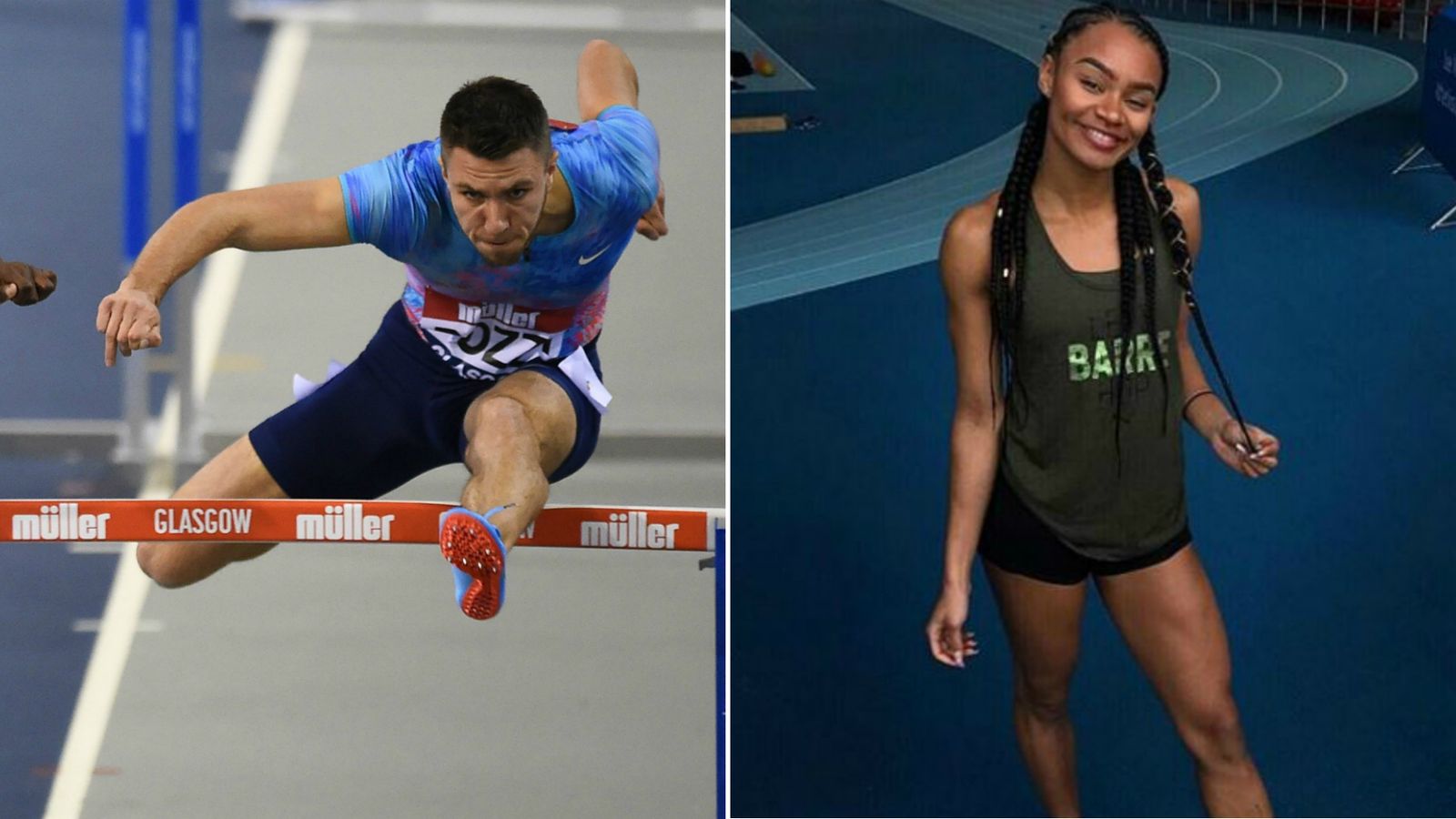 Andrew Pozzi and Imani Lansiquot compete at Glasgow Indoor athletics ...
