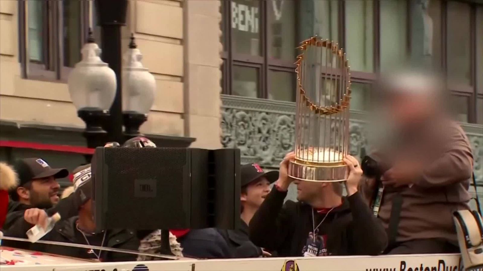 WATCH: Boston Red Sox's World Series trophy damaged by beer can thrown ...