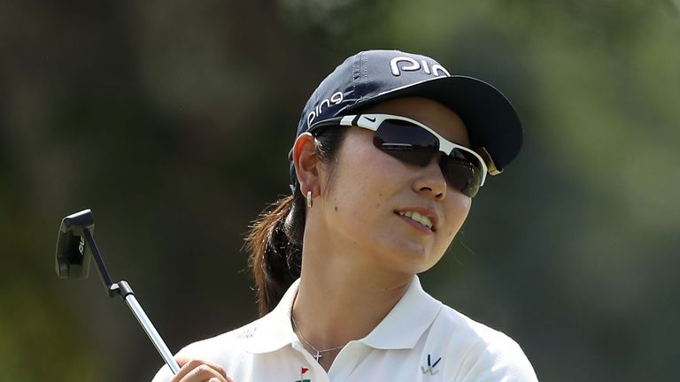 US Women's Open: Mamiko Higa leads after lightning hits course | Golf ...