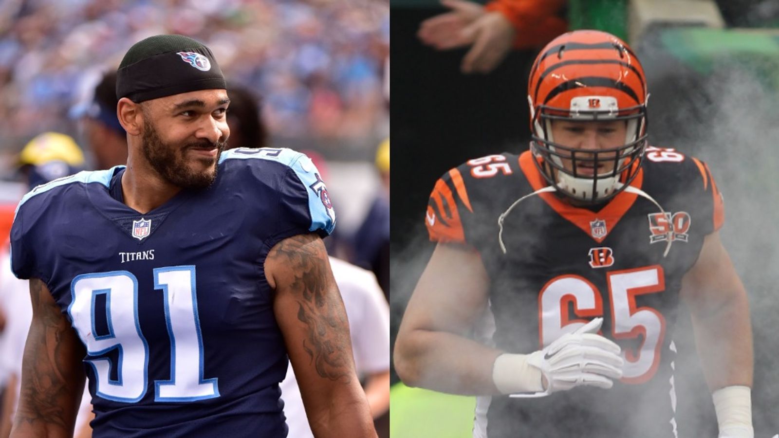 Titans linebacker Derrick Morgan and Bengals guard Clint Boling ...
