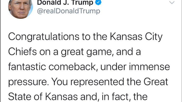 Donald Trump: US President in Super Bowl LIV tweet mishap | NFL News ...