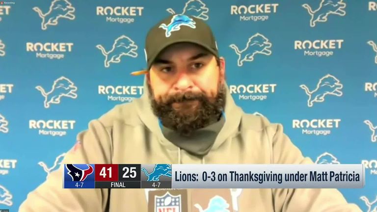Matt Patricia: Detroit Lions head coach discusses his future after ...
