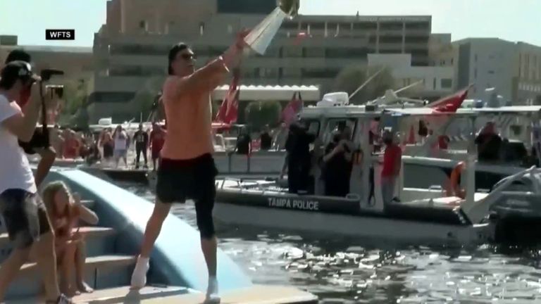 Tampa Bay Buccaneers celebrate Super Bowl with boat party amid Covid ...