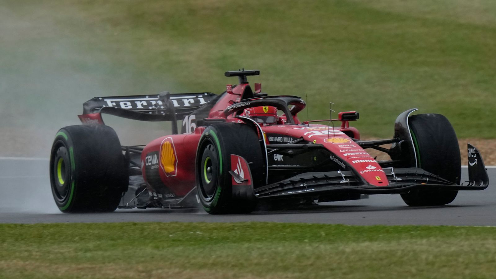 British GP, Practice Three: Charles Leclerc leads Alex Albon in rain ...